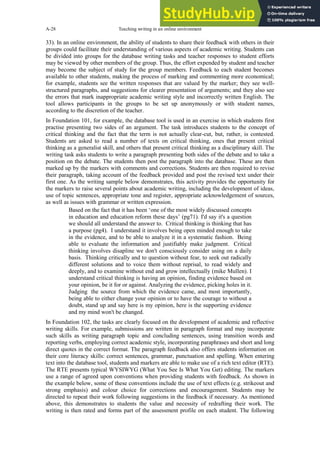 Against The Odds Teaching Writing In An Online Environment | PDF