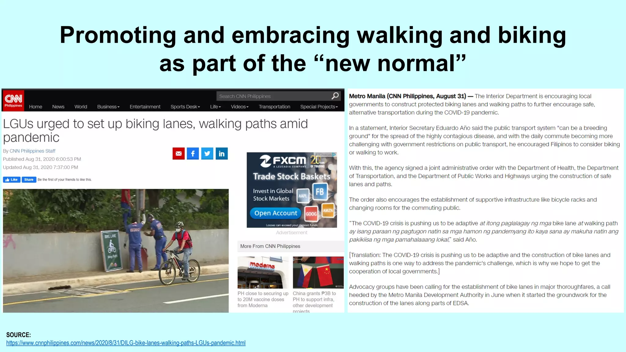 REDESIGNING PUBLIC ROADS AND PROVISIONS FOR PUBLIC PARKS: Transforming Candaba, Pampanga into a ...