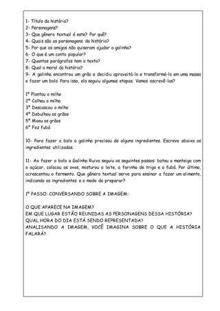 A galinha ruiva | DOCX