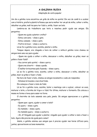 A Galinha ruiva | DOCX