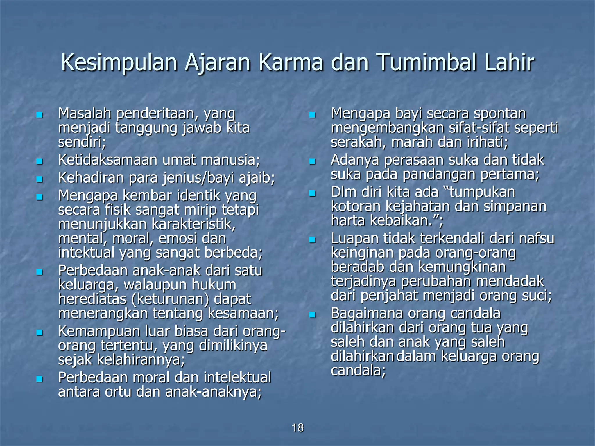 Agama Buddha Pertemuan Ke 6, Tentang Karma dan Tumimbal Lahir | PPT