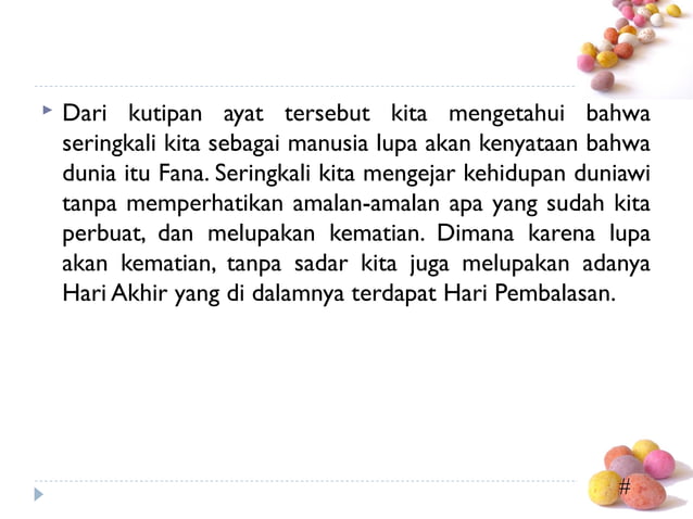 Hikmah beriman kepada hari akhir | PPT Hikmah beriman kepada hari akhir | PPT