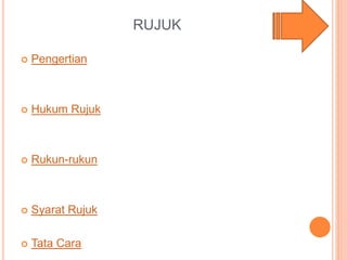 Agama iddah & rujuk materi xii | PPTX