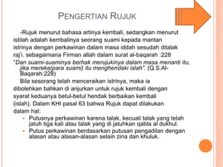 Agama iddah & rujuk materi xii | PPTX