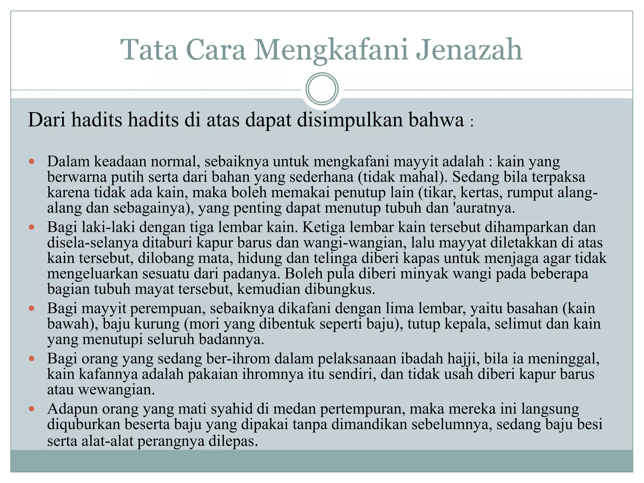 Tata Cara Mengkafani Jenazah | PPTX