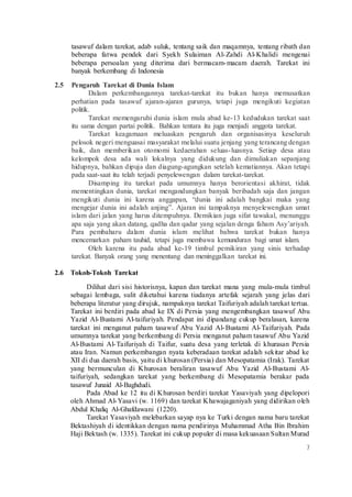 Macam-macam Tarekat dan pemahamannya di Indonesia | DOCX