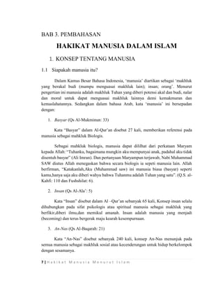 Agama : Hakikat Manusia Menurut Islam | PDF