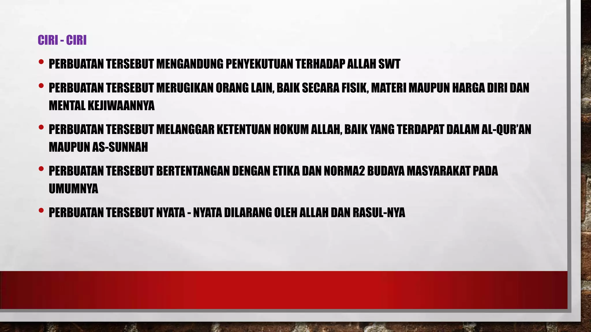 Agama Islam Kelas 11 - Dosa Besar | PPTX