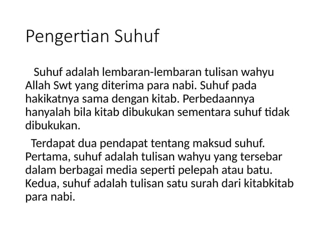 Agama kitab dan Suhuf sebagai salah satu rukun iman | PPTX