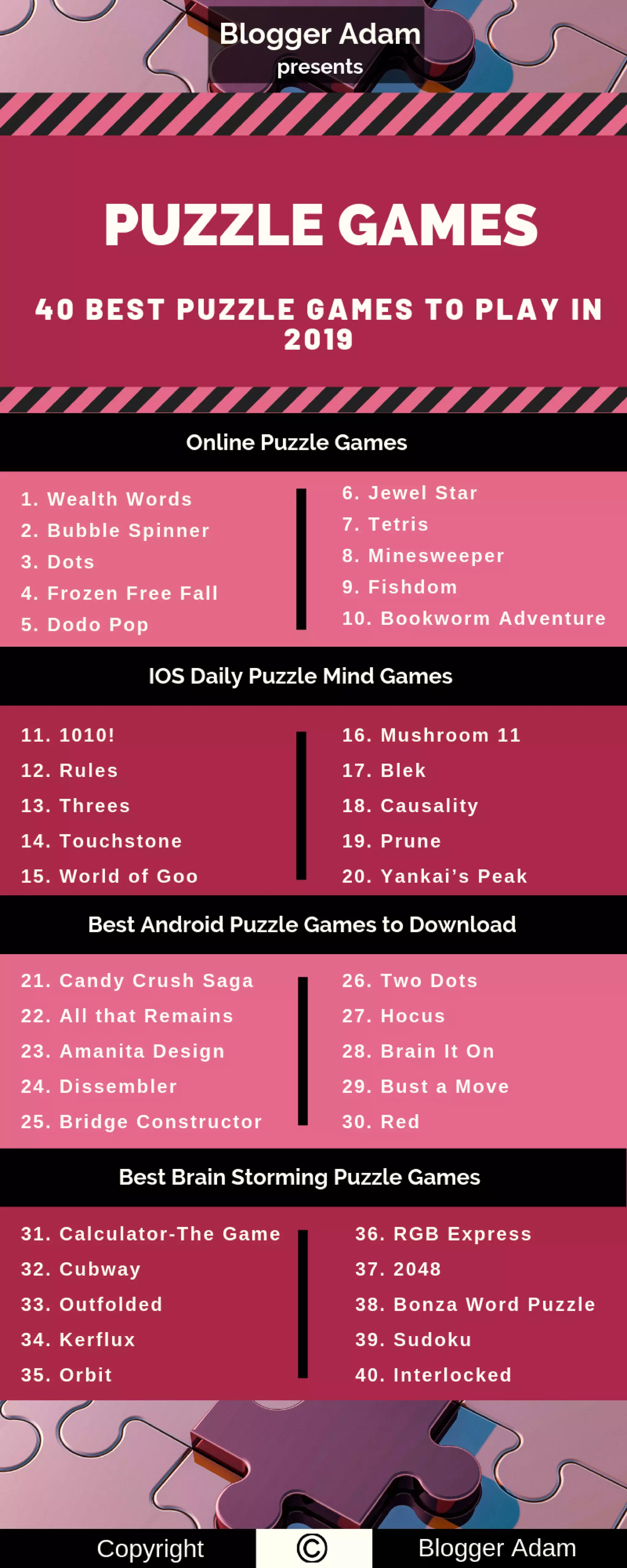 PUZZLE GAMES – 40 BEST PUZZLE GAMES TO PLAY IN 2019 | PDF