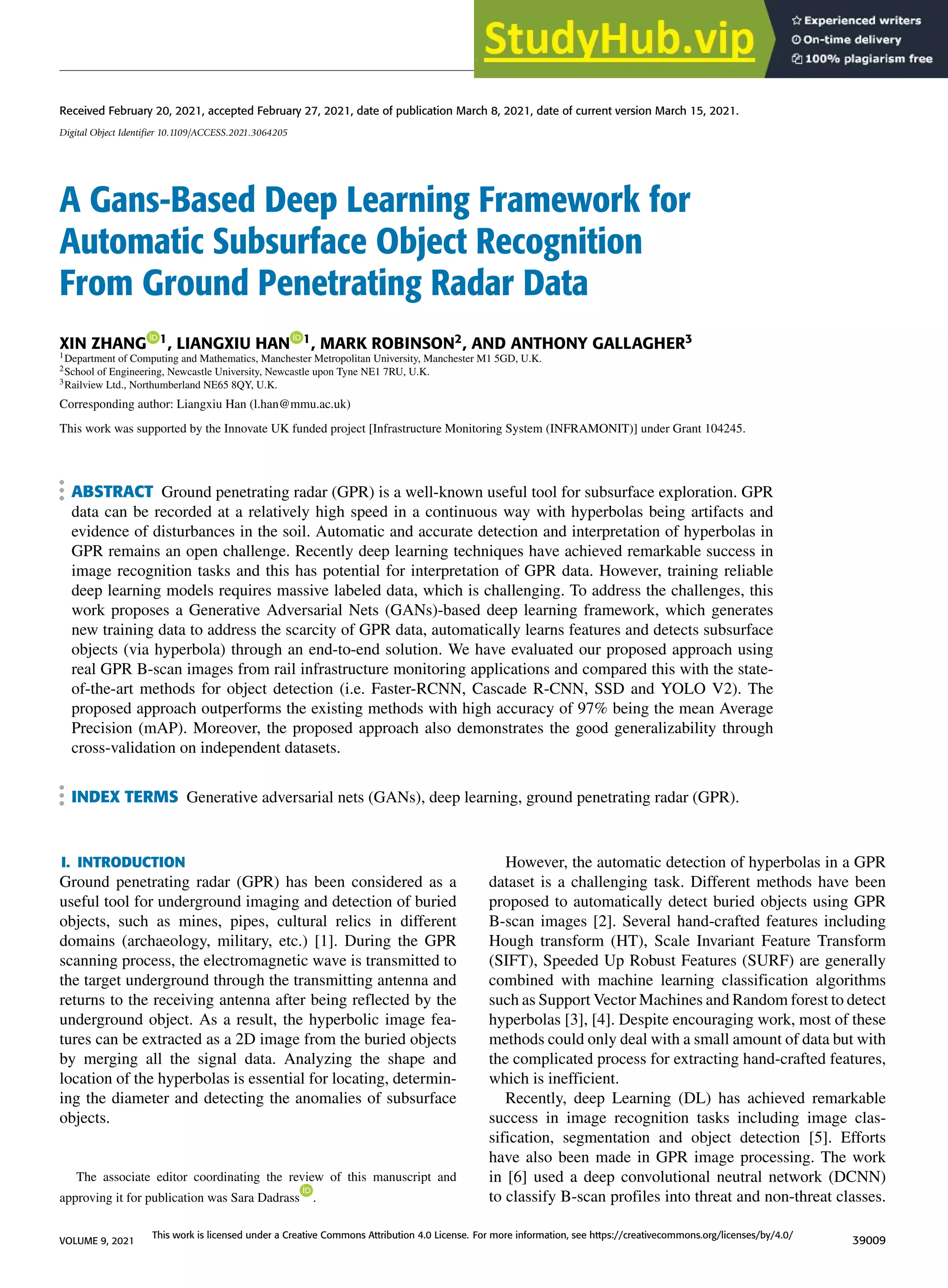 A Gans Based Deep Learning Framework For Automatic Subsurface Object