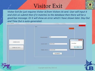Visitor Information and Management System "Agantuk" - Jayita Roy | PPT