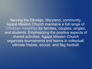 Agapé Mission Church - A Shared Focus on Christ and Sports | PPT