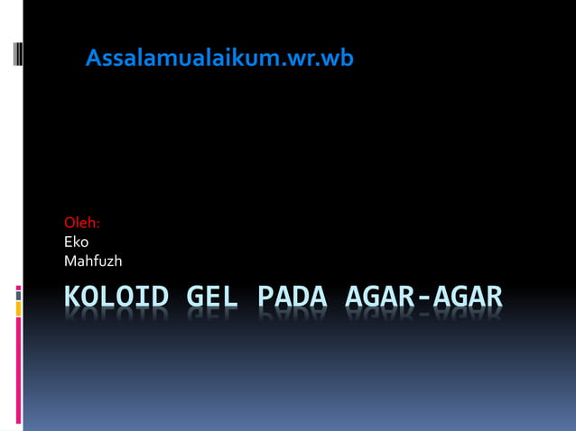 Koloid Agar-agar karagenan | PPTX