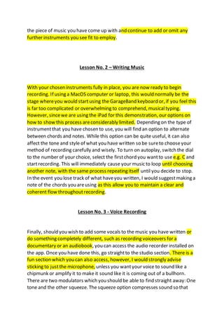 A GarageBand Tutorial script | DOCX
