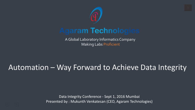 Agaram data integrity problem and solution | PPT