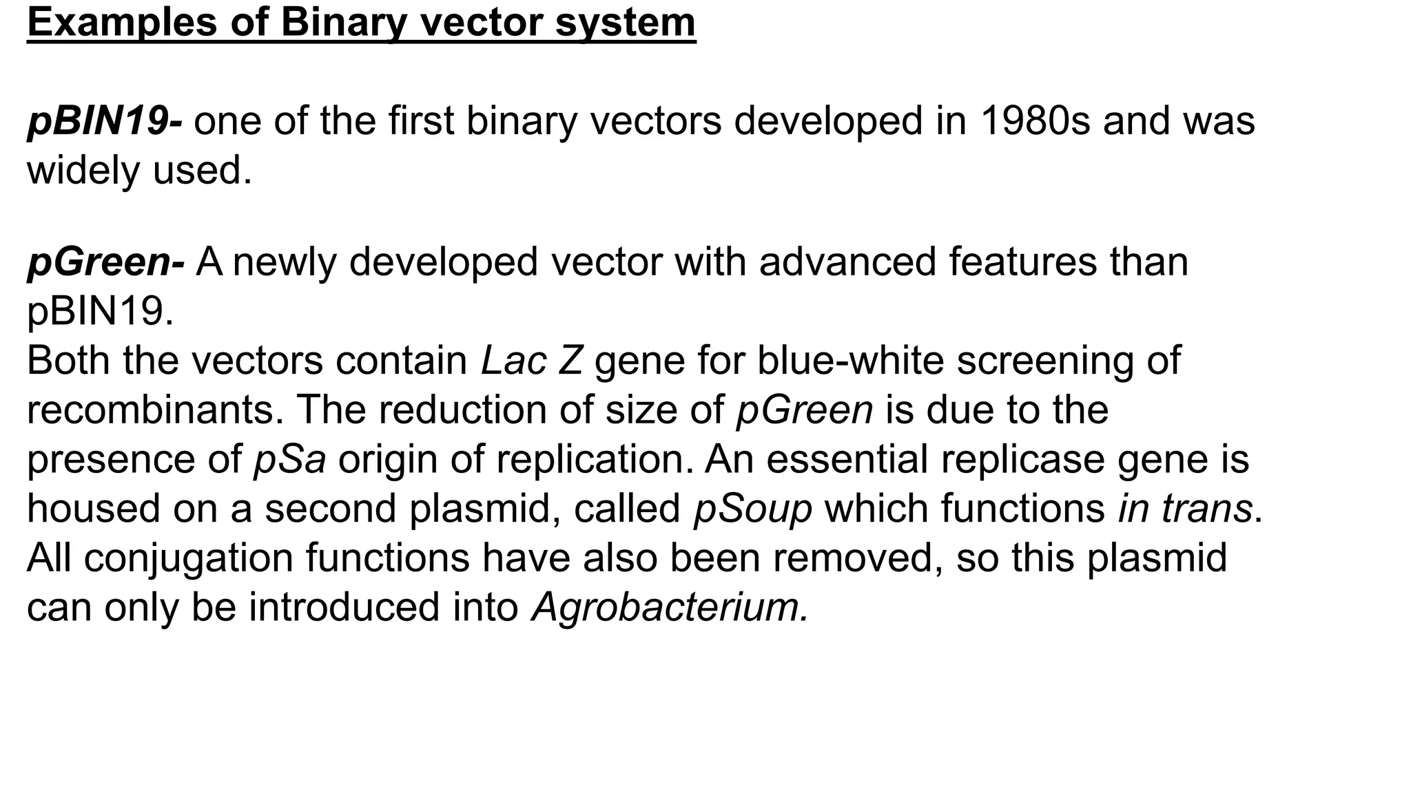 Agarobacterium tumefaciens based ti plasmid vectors | PPTX