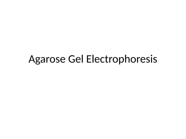 Agarose gel electrophoresis technology.pptx