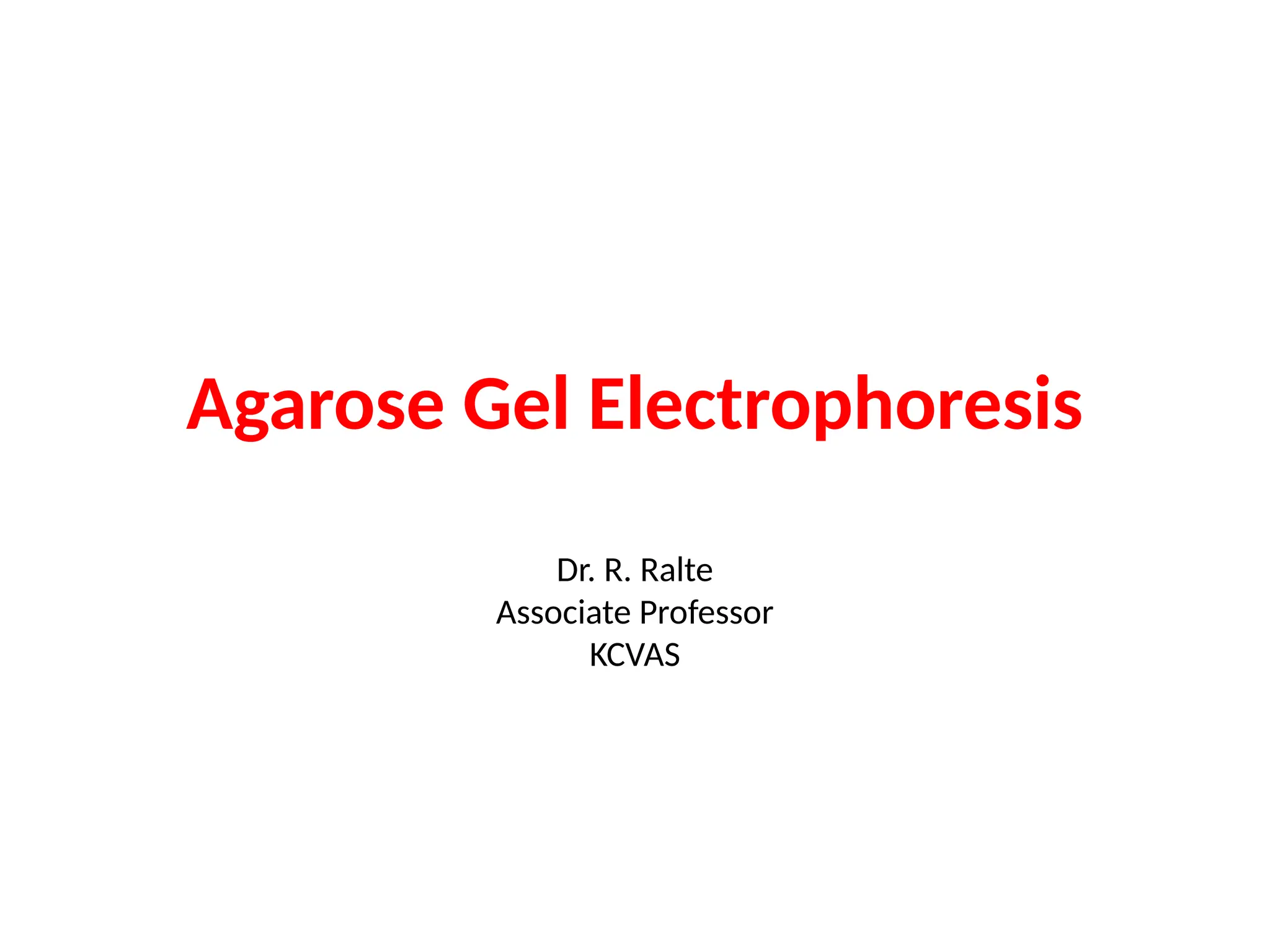 Protocols of DNA Agarose gel electrophoresis | PPTX