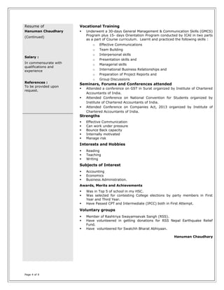 Resume Format | DOC