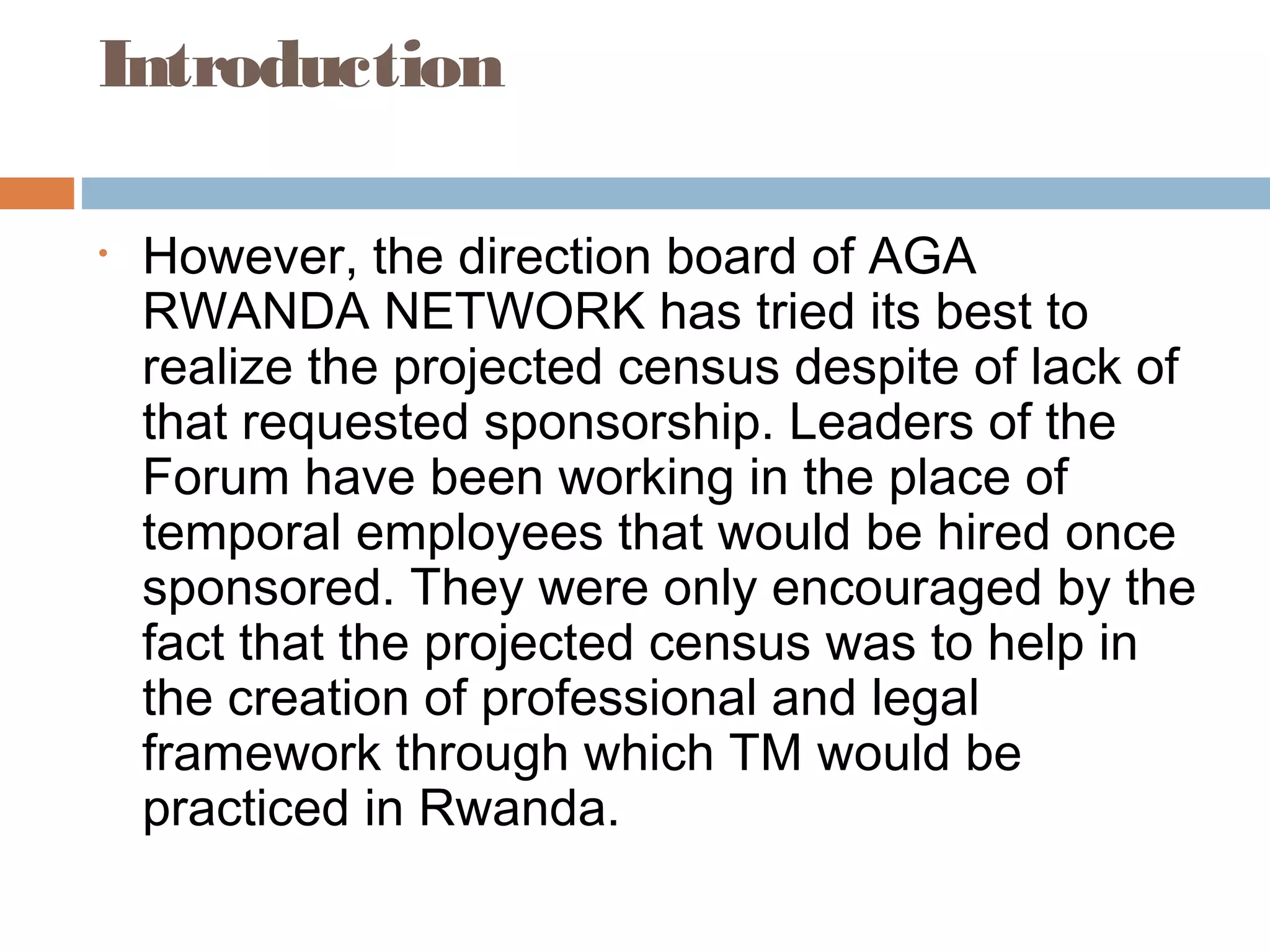 AGA RWANDA NETWORK CENSUS | PPT