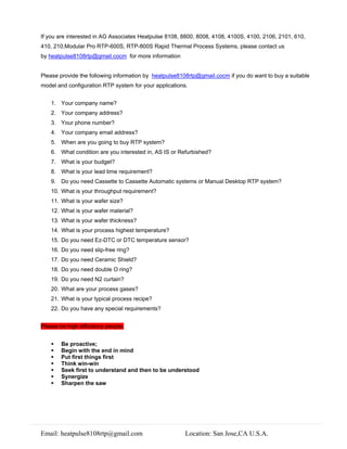 Ag associates heatpulse 8108 rta 1 c96187 | PDF