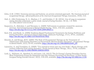 Occupational Therapy Eating Disorder Case Study | PDF