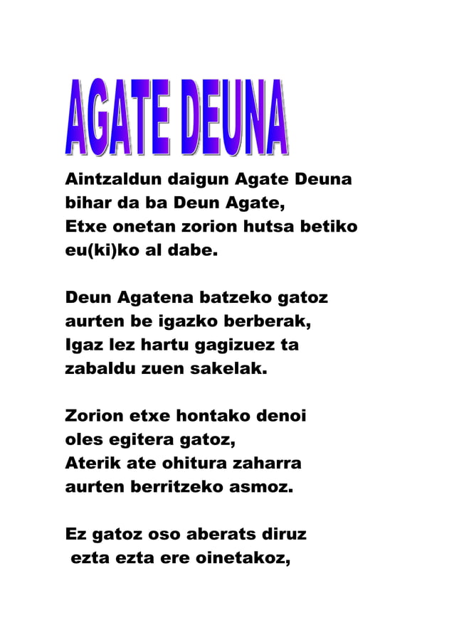 Agate deun kanta | DOC