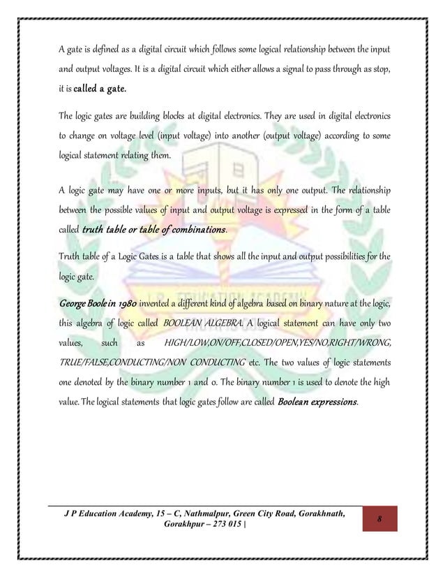 Project on logic And Gate | PDF