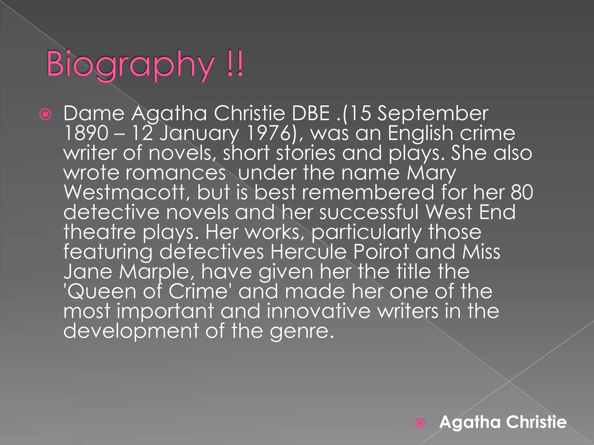 Agatha Christie | PPTX