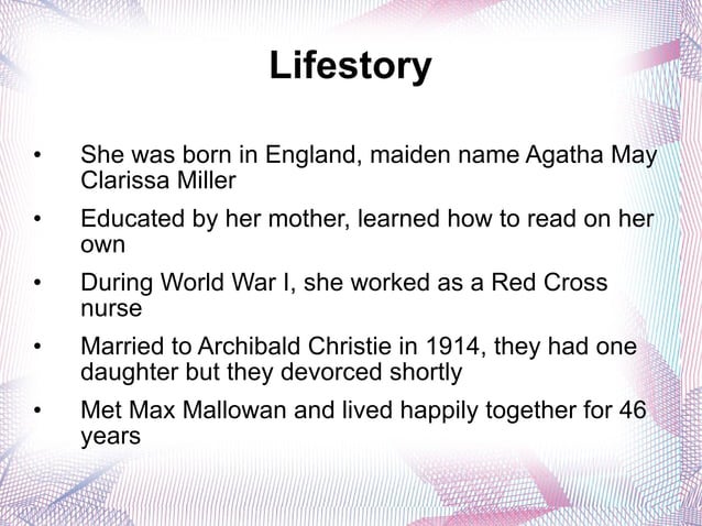Agatha Christie | PPT | Fiction | Books and Literature
