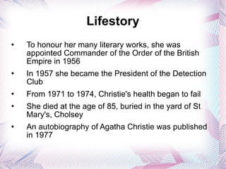 Agatha Christie | PPT | Fiction | Books and Literature