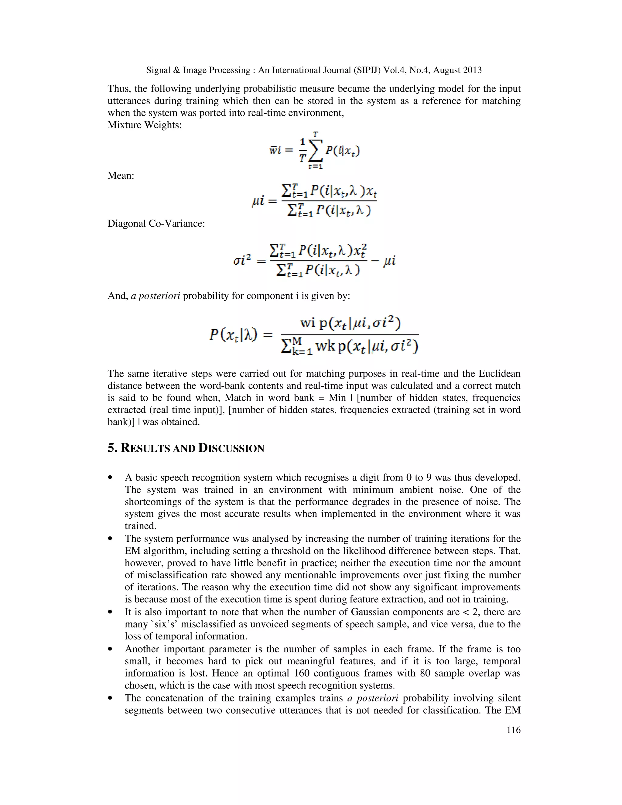 A GAUSSIAN MIXTURE MODEL BASED SPEECH RECOGNITION SYSTEM USING MATLAB | PDF