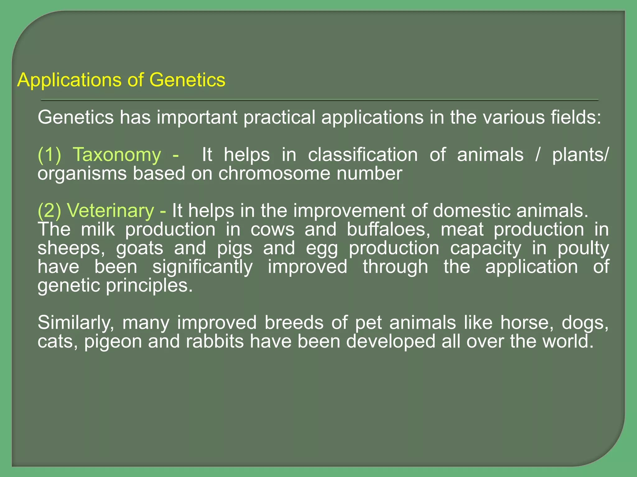 Introduction of Animal Genetics & History of Genetics | PPTX