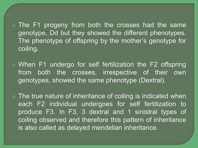 Cytoplasmic inheritance | PPTX | Genetics | Science