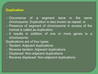 Chromosomal abeeration | PPTX