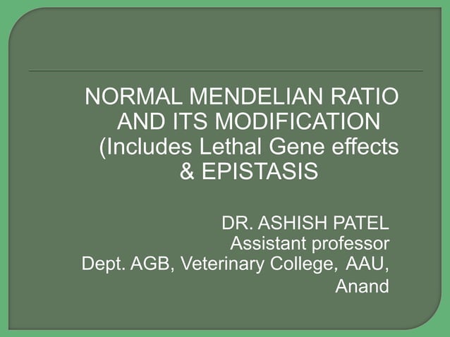 Modification of Normal Mendelian ratios with Lethal gene effcets and ...