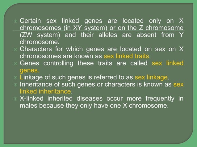 Sex Linked Inheritance Sex Influence Inheritance And Sex Limited Characters