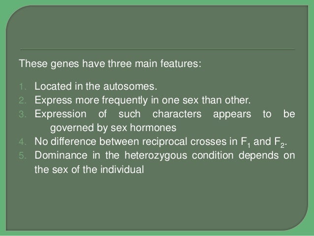 Sex Linked Inheritance Sex Influence Inheritance And Sex Limited Cha…