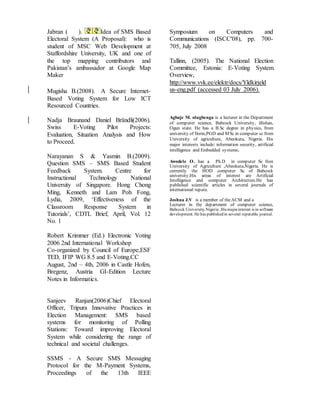 A Trustworthy SMS Based Voting System Architecture | PDF