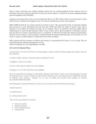 A REVIEW OF APPLICATIONS OF THEORY OF COMPUTATION AND AUTOMATA TO MUSIC | PDF