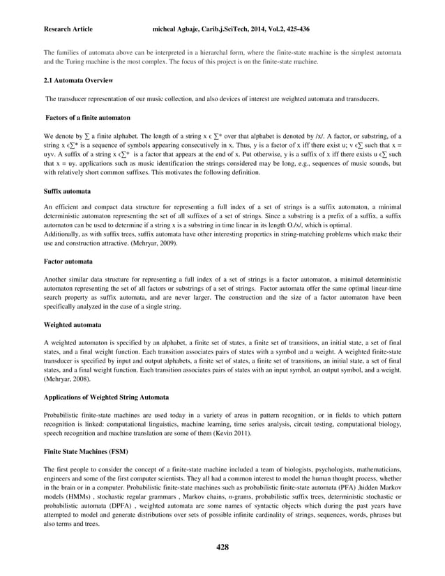 A REVIEW OF APPLICATIONS OF THEORY OF COMPUTATION AND AUTOMATA TO MUSIC ...