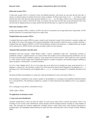 A REVIEW OF APPLICATIONS OF THEORY OF COMPUTATION AND AUTOMATA TO MUSIC | PDF