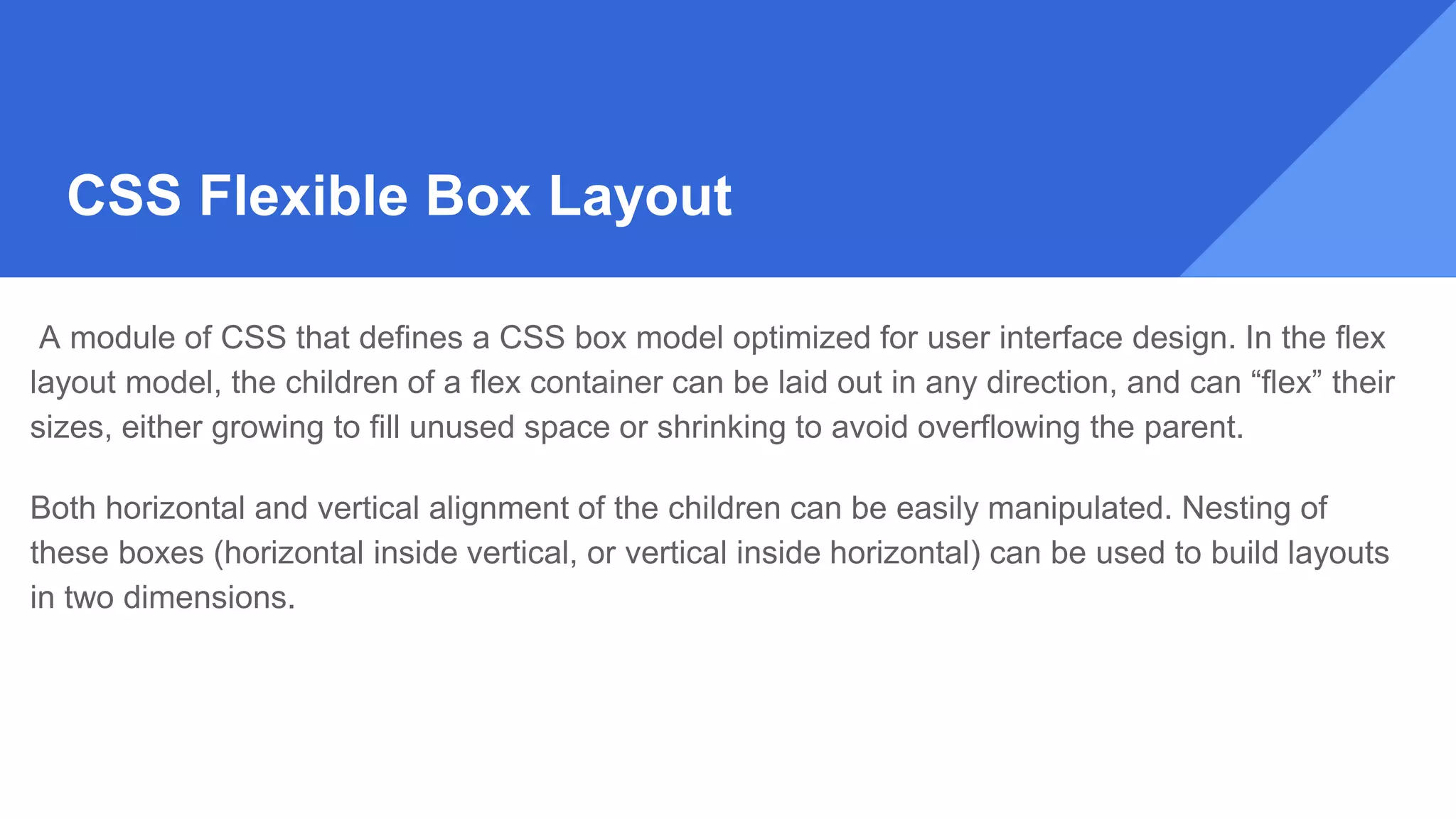 Understanding the flex layout | PPT