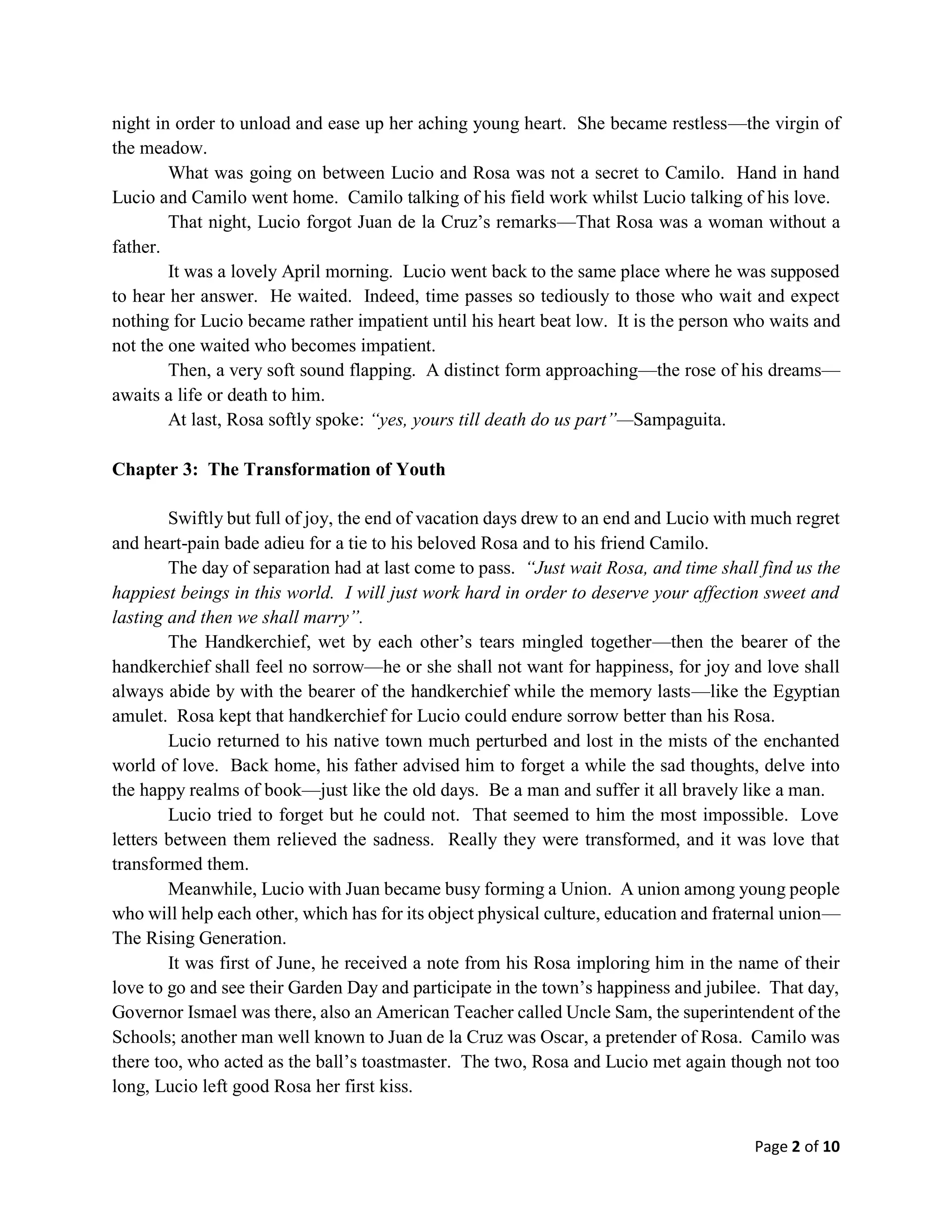 novel analysis: a child of sorrow | PDF