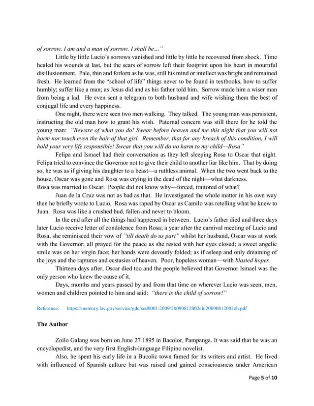 novel analysis: a child of sorrow | PDF | Marriage and Civil Unions ...