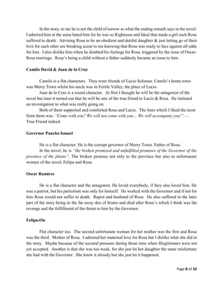 novel analysis: a child of sorrow | PDF