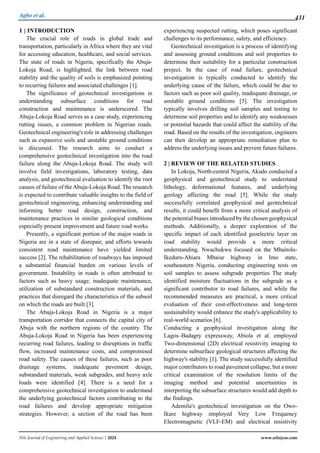 Geotechnical Investigation of Road Failure Along Abuja- Lokoja Road | PDF