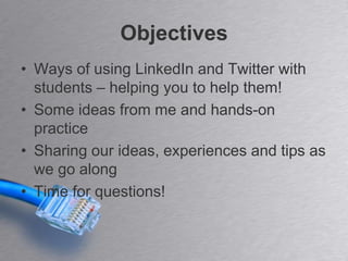 LinkedIn and Twitter Lab for Beginners | PPTX | Internet for Beginners ...