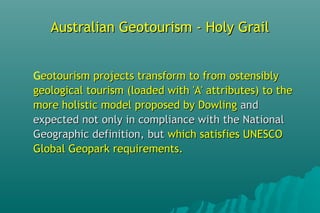 Geotourism – Opportunities For Future Development in Australia | PPT